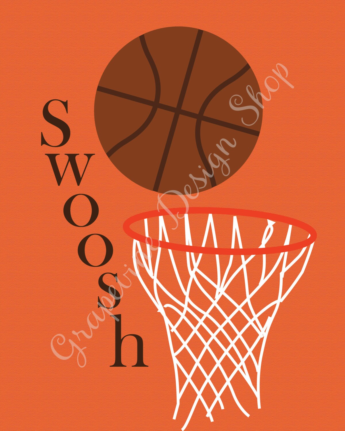 Basketball wall art Swoosh Basketball print. Instant | Etsy