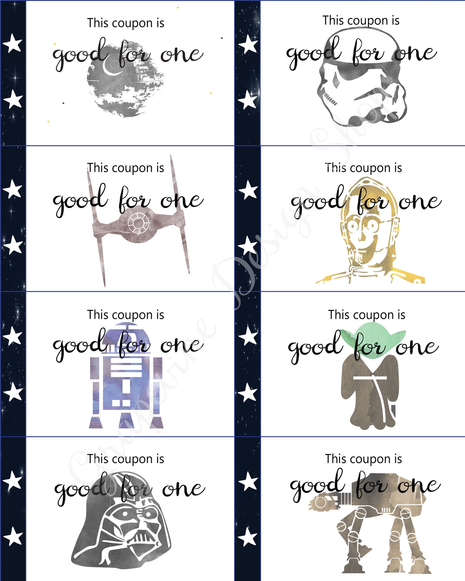 Coupon Book for Kids Star Wars Coupons Kids Birthday Gift | Etsy