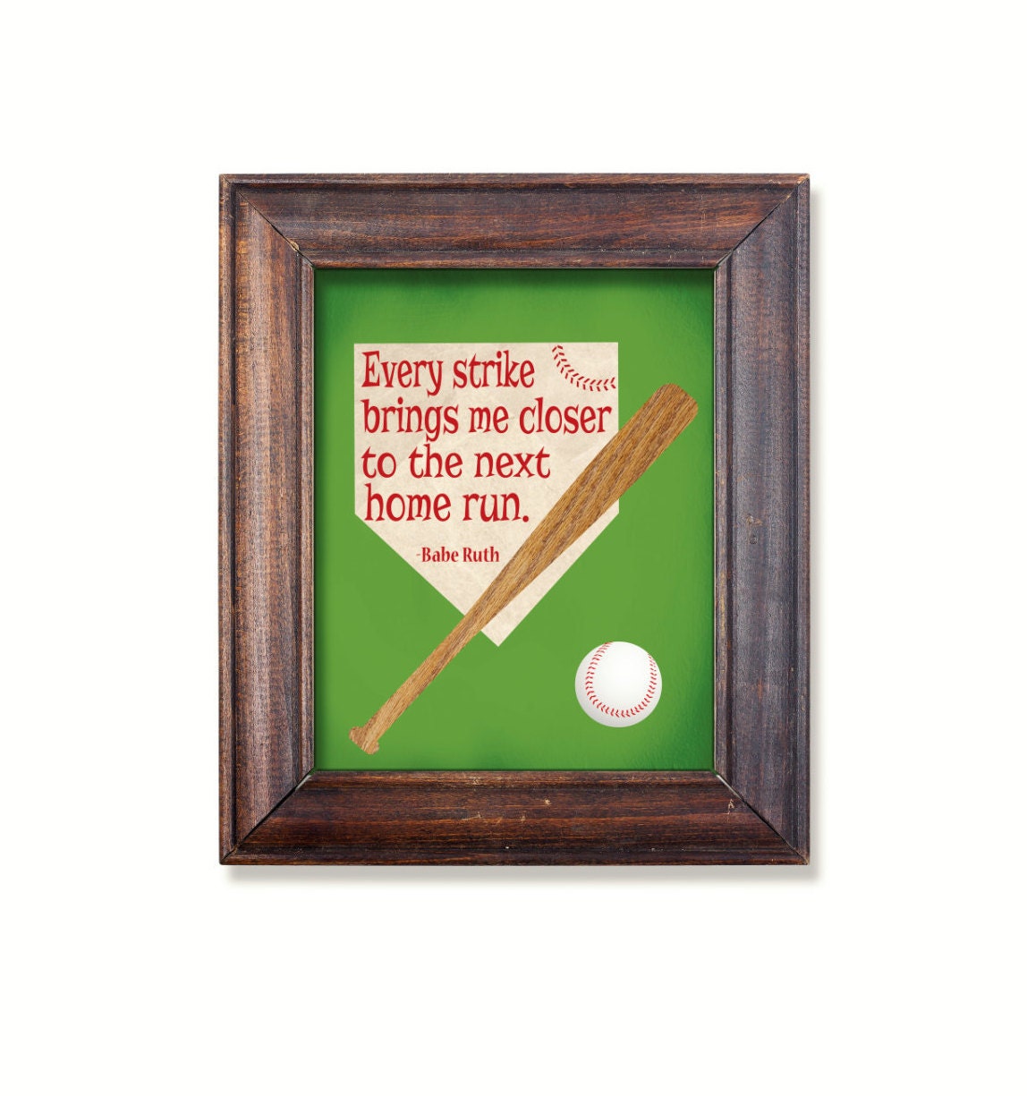 Baseball wall art Babe Ruth Baseball quote Boy sports | Etsy