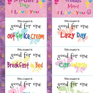 Gift for Mom Mother's Day Gift Love Coupon Book Mom Birthday Gift ...