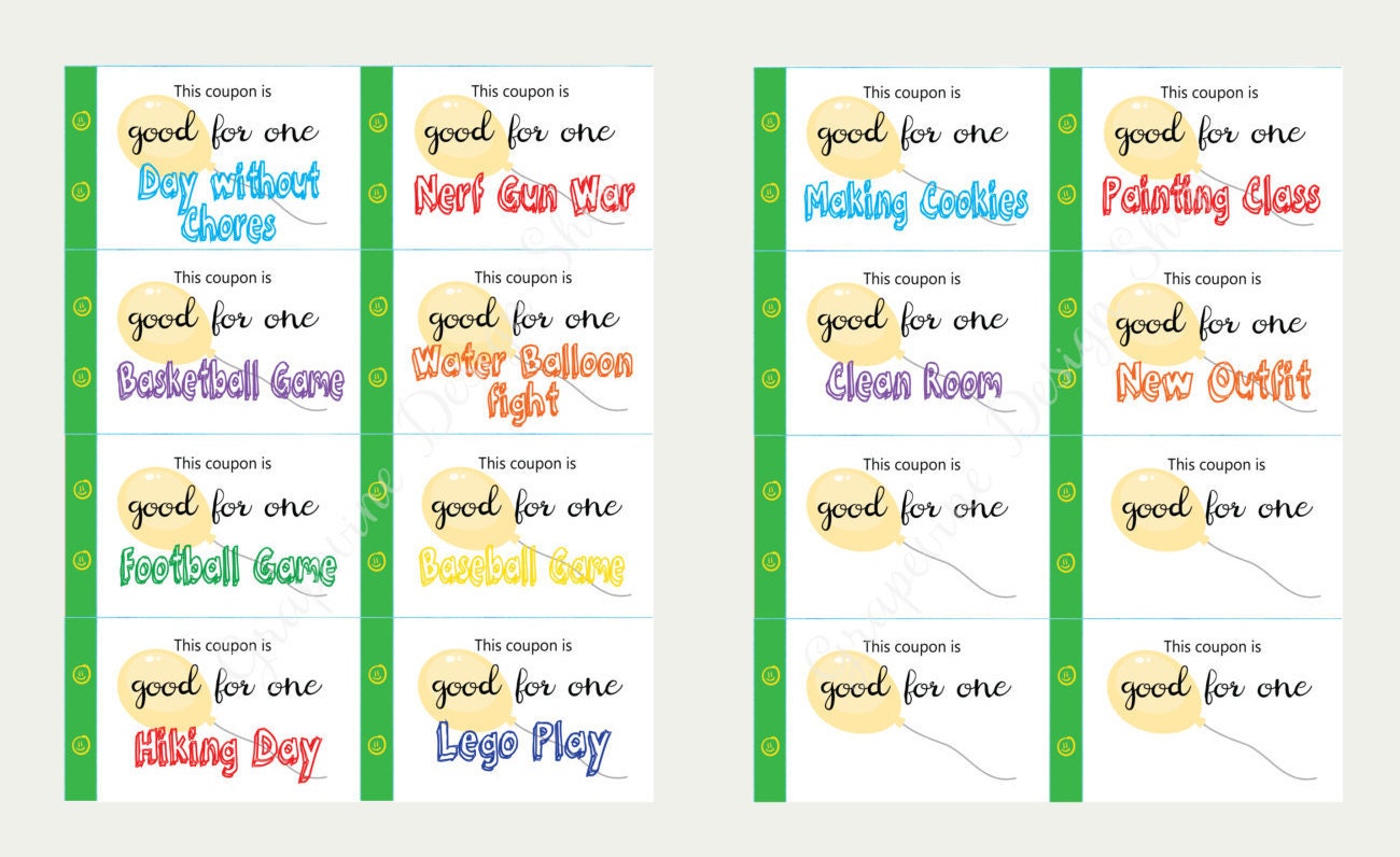 Kids Birthday coupon book Child Birthday gift Coupon book | Etsy