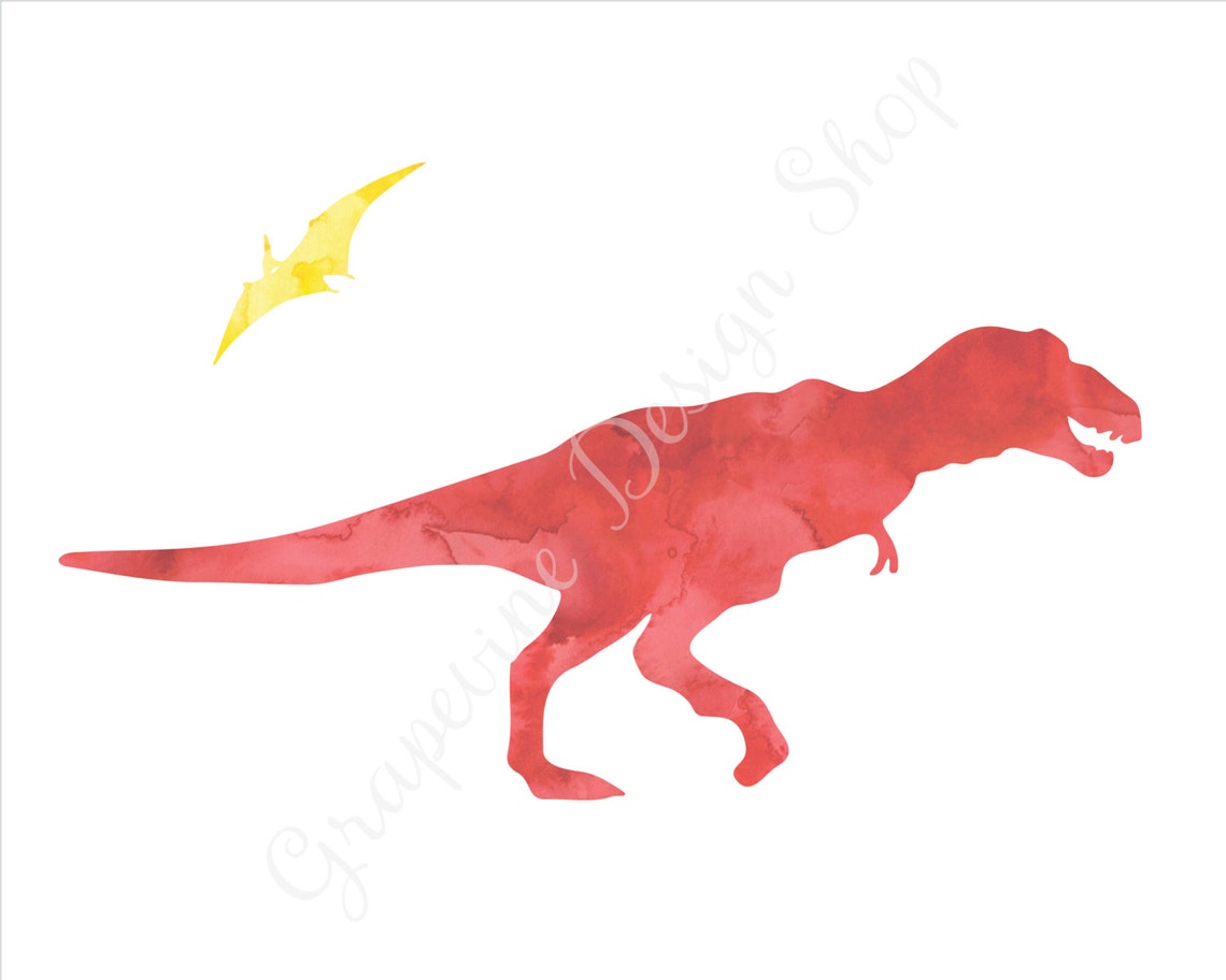 Dinosaur Prints. Blue Green Orange Red Dinosaurs. Boys Bedroom | Etsy