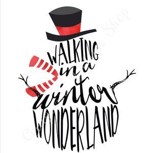 Winter Print. Walking in a Winter Wonderland. Snowman Print. Holiday ...