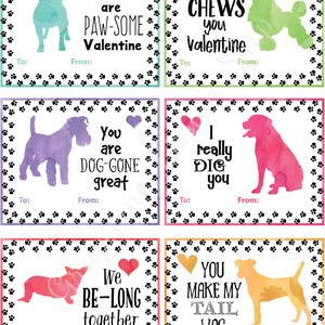 Valentines Card - Dog Valentine Cards - Valentines Kids - Printable ...