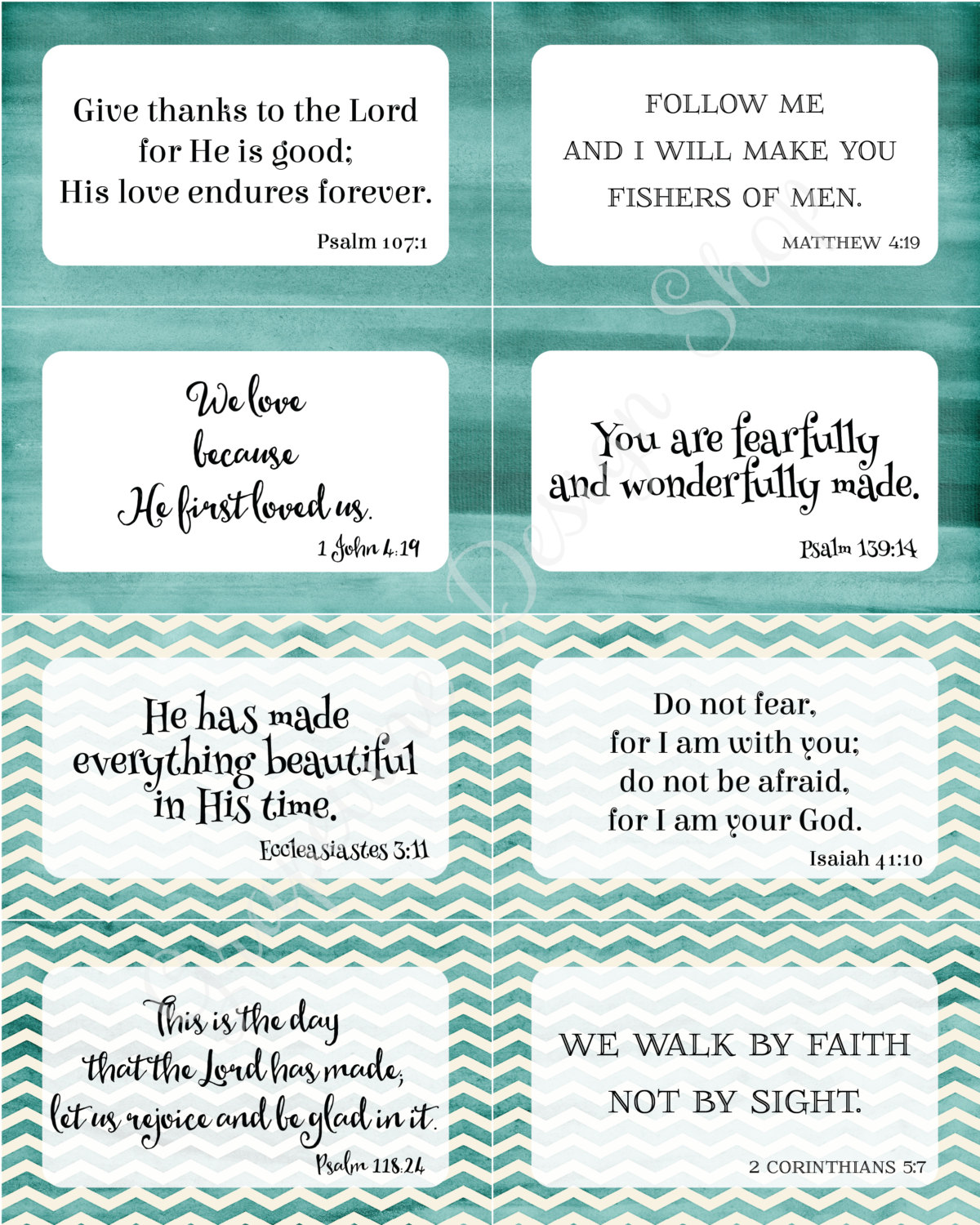 Scripture memory cards - Adult Bible verse cards - Instant printable ...