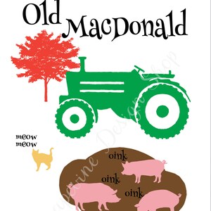 Old Macdonald Had a Farm Print. Nursery Print. Farm Animal Art Instant ...