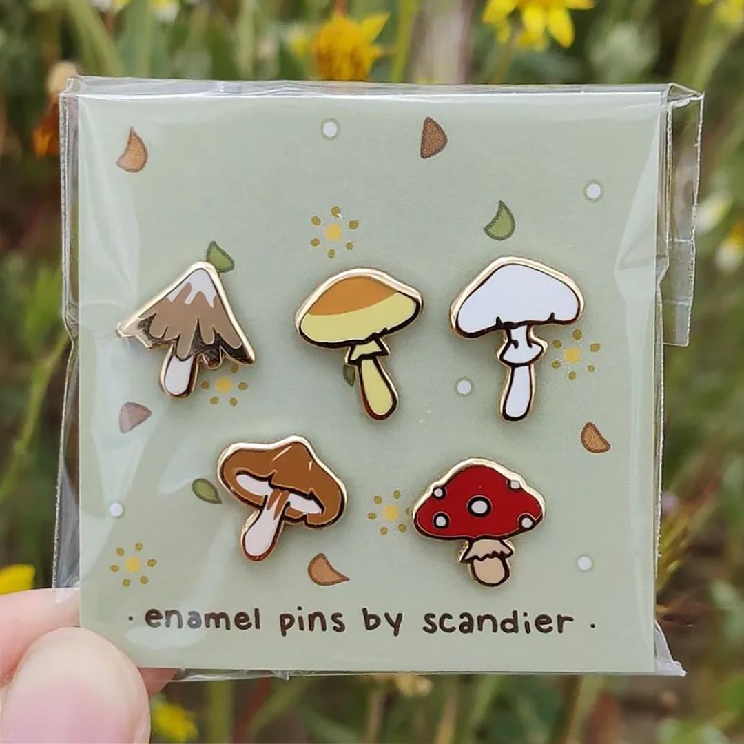 Mushroom Filler Enamel Pins, ~0.5" - Etsy