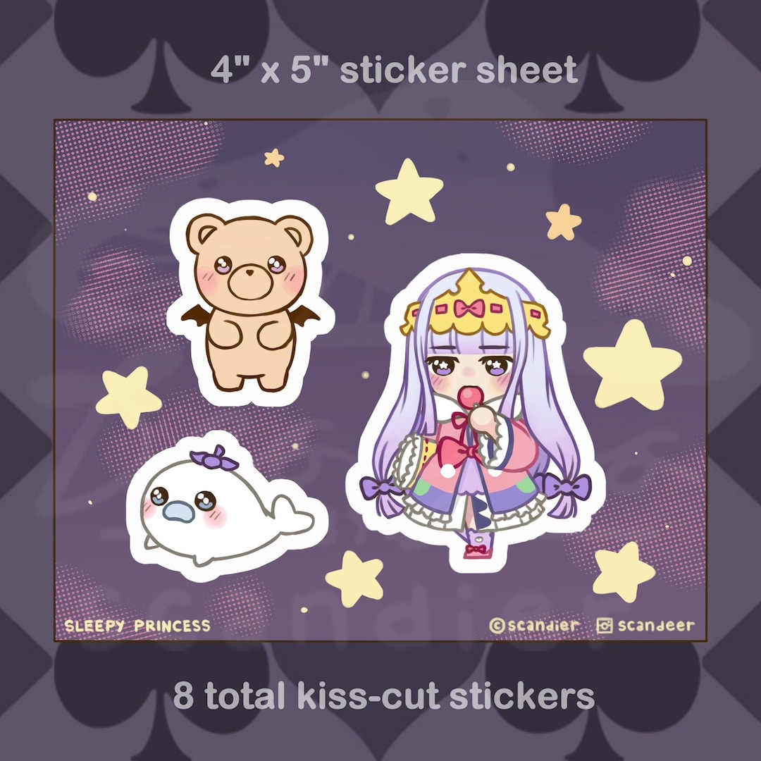 Sleepy Princess Vinyl Sticker Sheet (homemade), 4" X 5" - Etsy