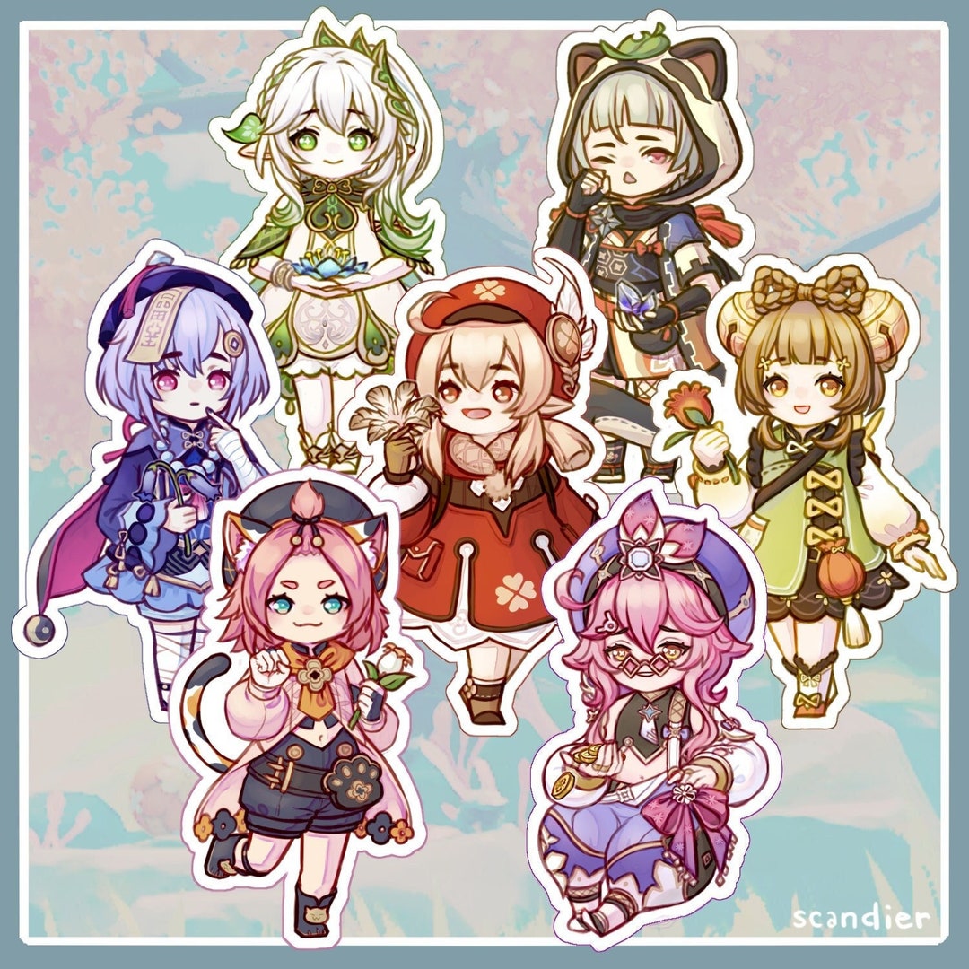 Petite Genshin Vinyl Stickers, 2.5" - Etsy