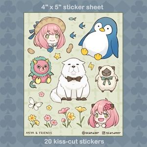 Anya & Friends Vinyl Sticker Sheet (homemade), 4" X 5" - Etsy