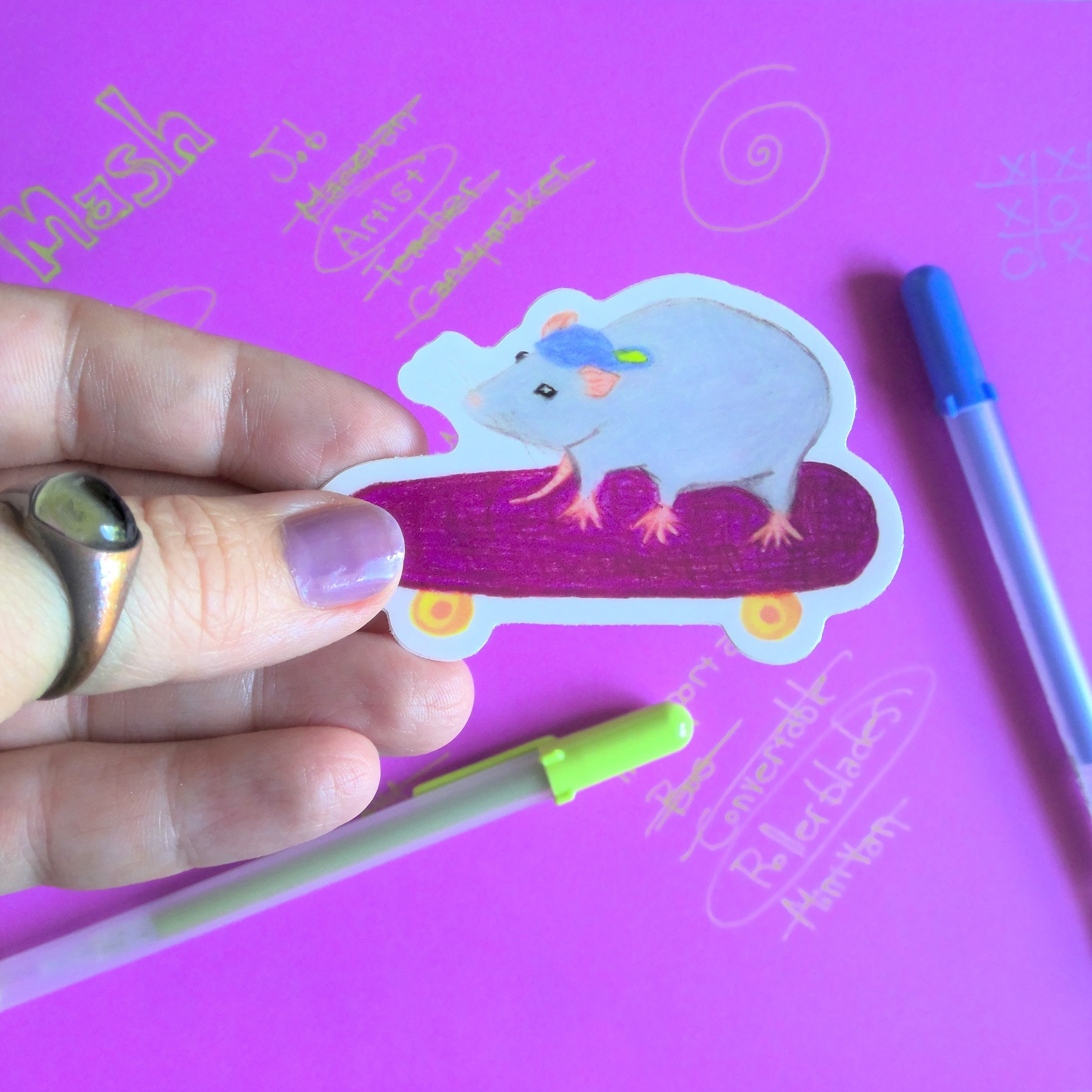 Skater Rat Sticker Skater Boy Funny Pet Rat Sticker 90s Sticker Y2K ...