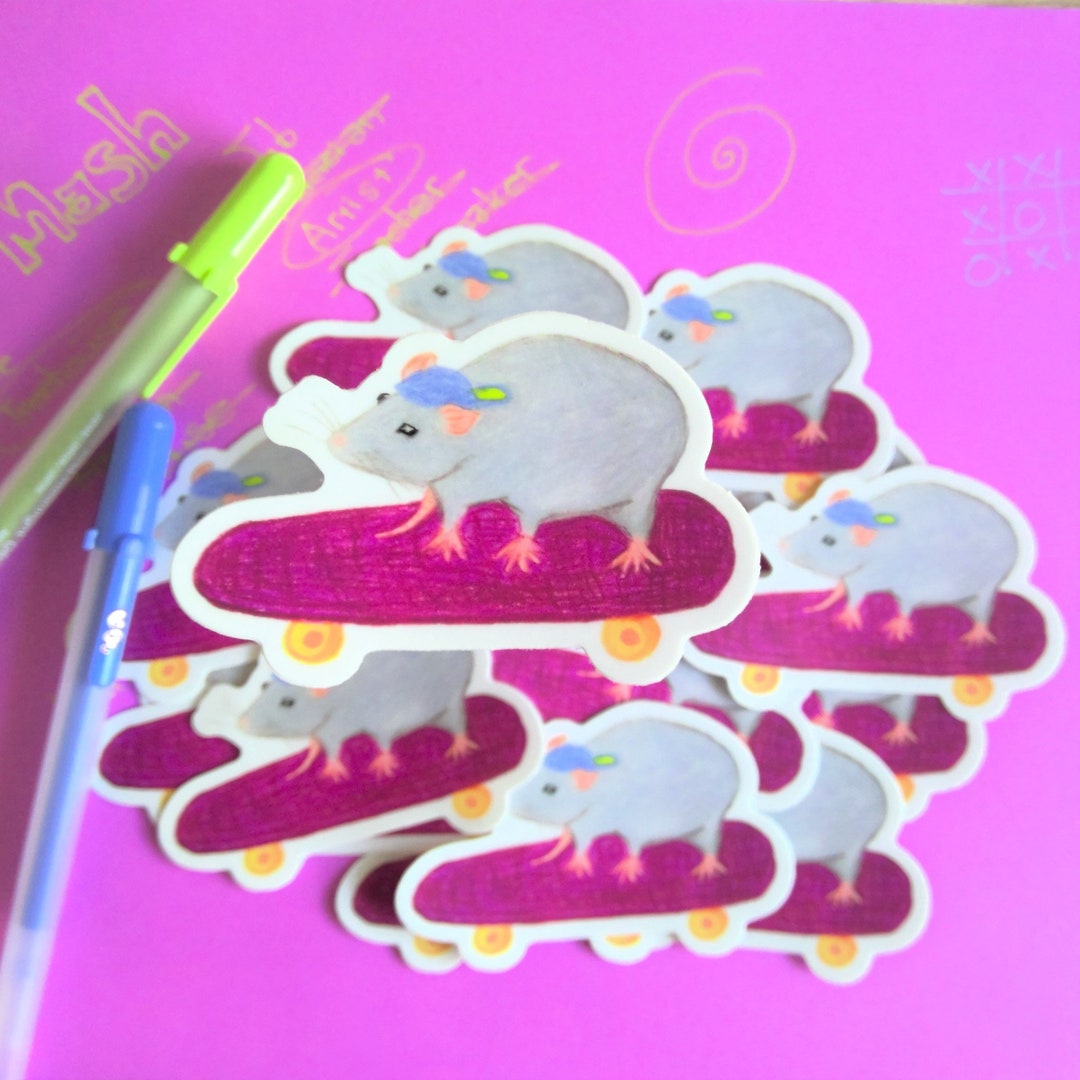 Skater Rat Sticker Skater Boy Funny Pet Rat Sticker 90s Sticker Y2K ...