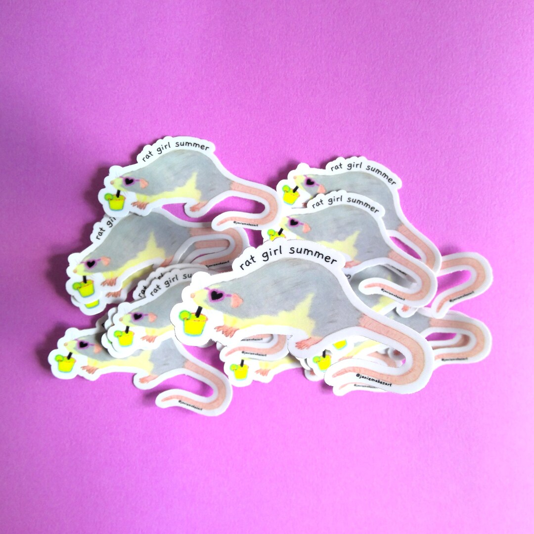 Rat Girl Summer Sticker Pet Rat Sticker Cute Rat Sticker Summer Rat ...