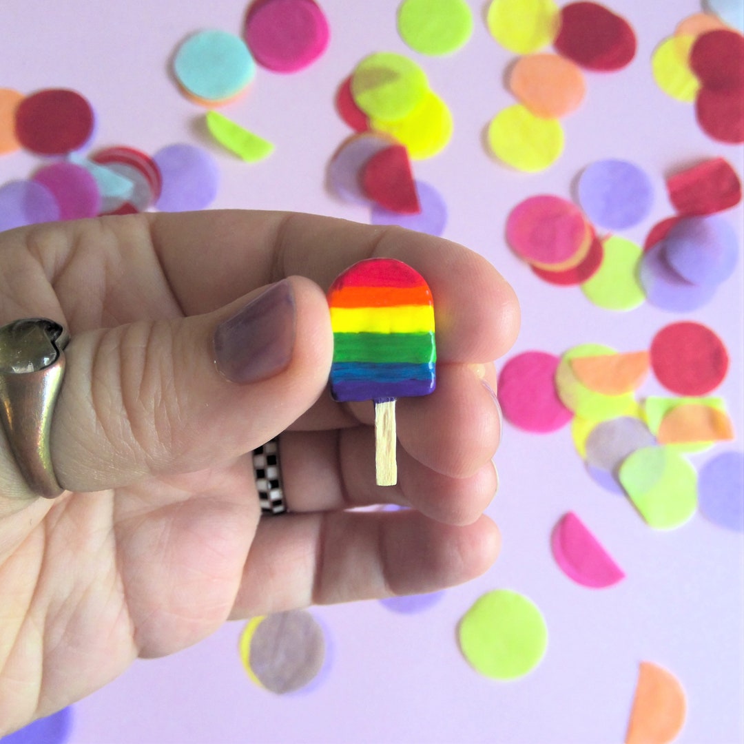 Pride Pins Popsicle Pride Flag Handmade Clay LGBTQ Pins Gay Pride Month ...