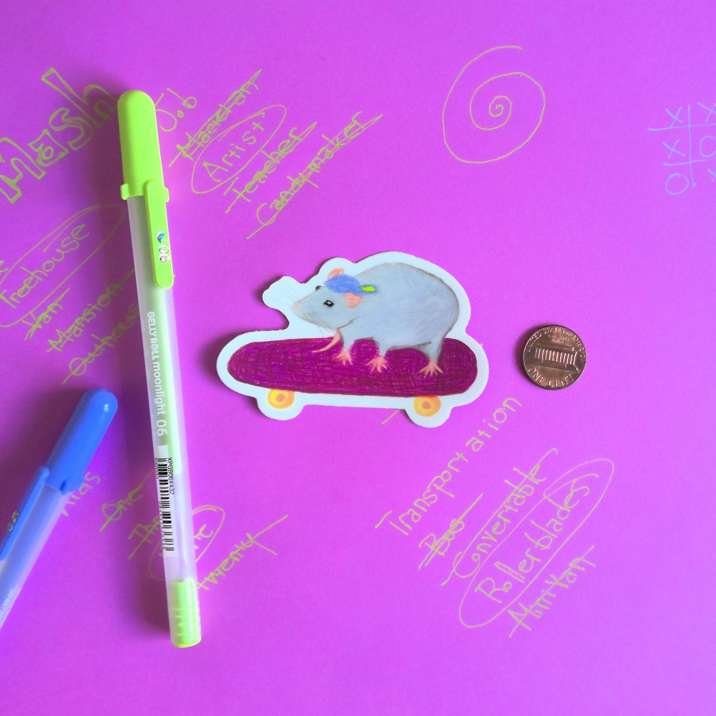 Skater Rat Sticker Skater Boy Funny Pet Rat Sticker 90s Sticker Y2K ...