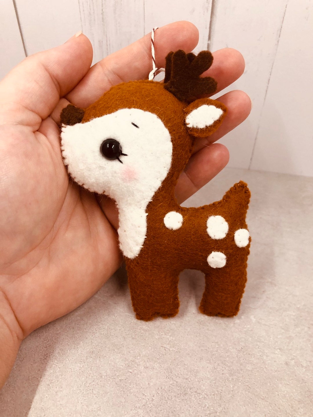 Hand Sewn Felt Reindeer, Christmas Reindeer, Reindeer Ornament, Deer ...