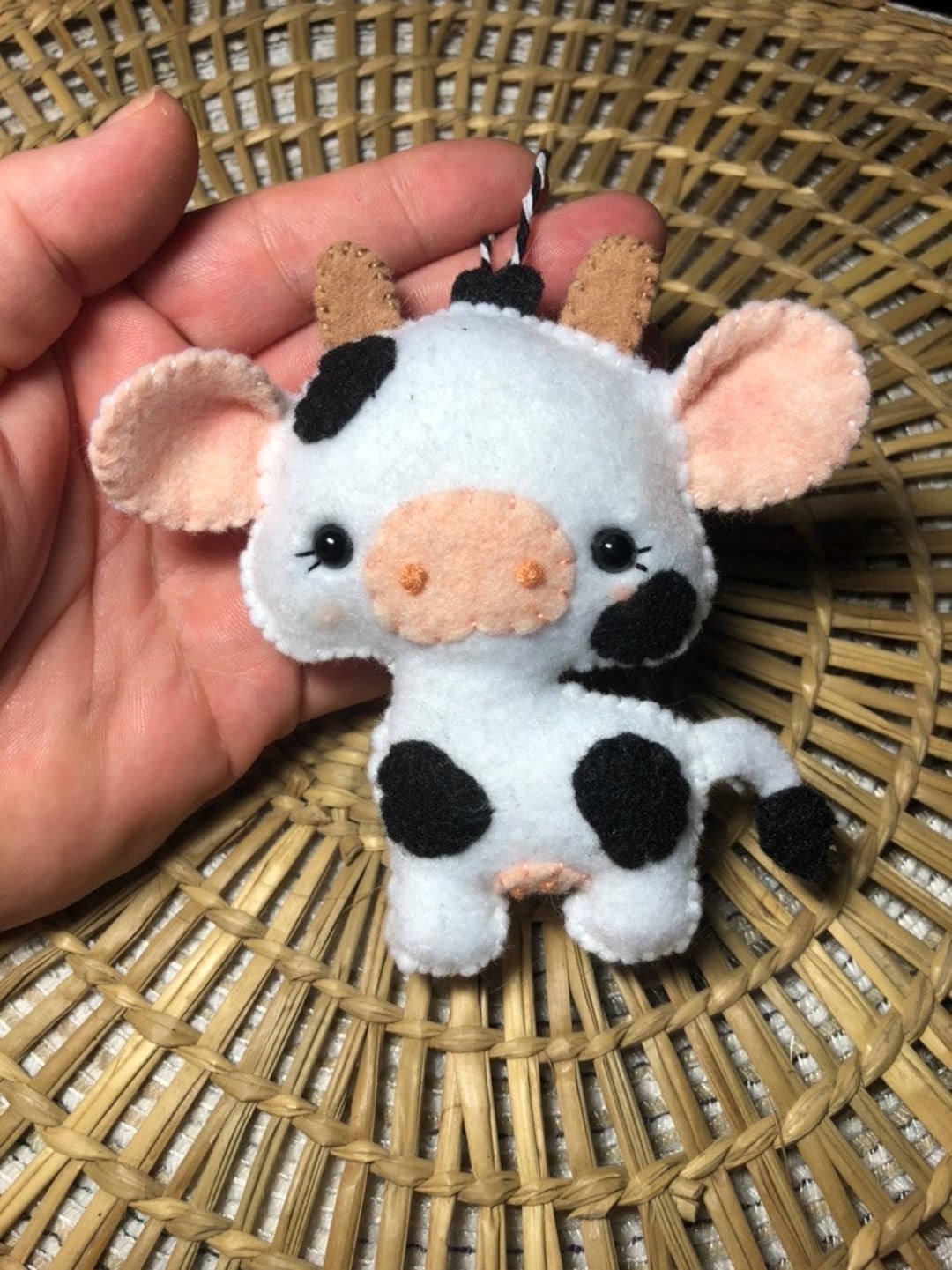 Felt Cute Baby Cow Ornament - Etsy