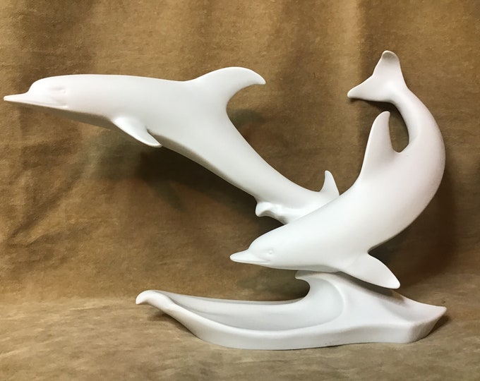Large AK KAISER Bisque Porcelain Figurine - Dolphin Pair, Design by G ...