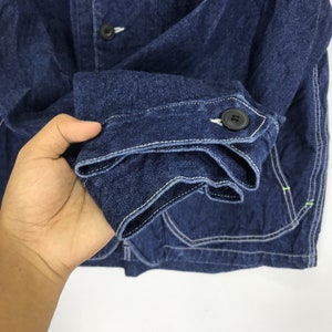 Vintage 90s American Denim Workers Jacket Blue Double Pocket Workwear ...