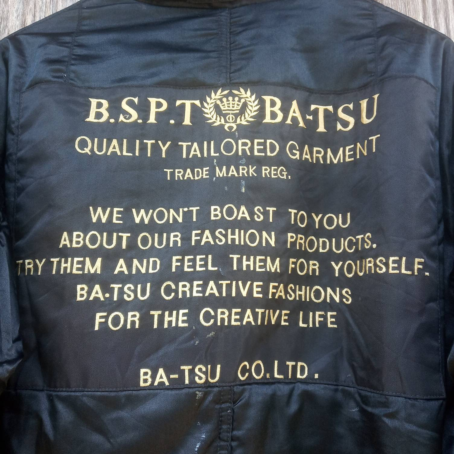 Rare!! Ba-tsu Reversible Flight Jacket Style Embroidery Logo Jacket ...