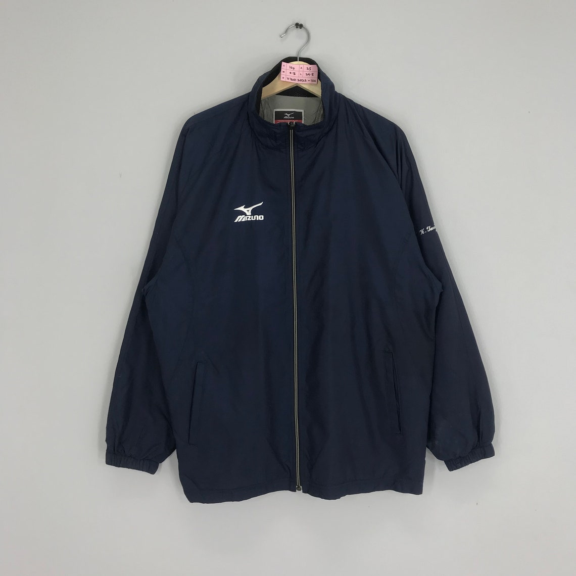 MIZUNO Sports Embroidery Logo Windbreaker Zipper Jacket Unisex Size L ...