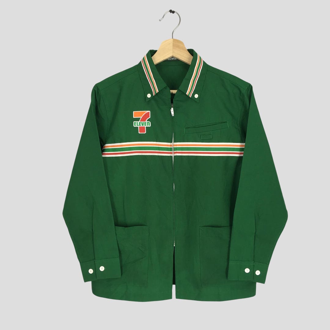 Vintage 7 Eleven Green Colour Uniform Shirt Zipper 7 Eleven Embroidery ...