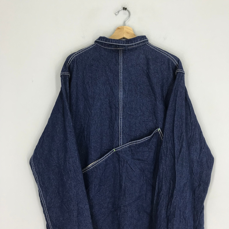 Vintage 90s American Denim Workers Jacket Blue Double Pocket Workwear ...