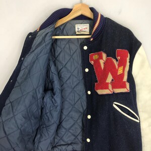 Vintage Wisconsin Varsity Jacket Large Sleeve Leather Jacket Wisconsin ...