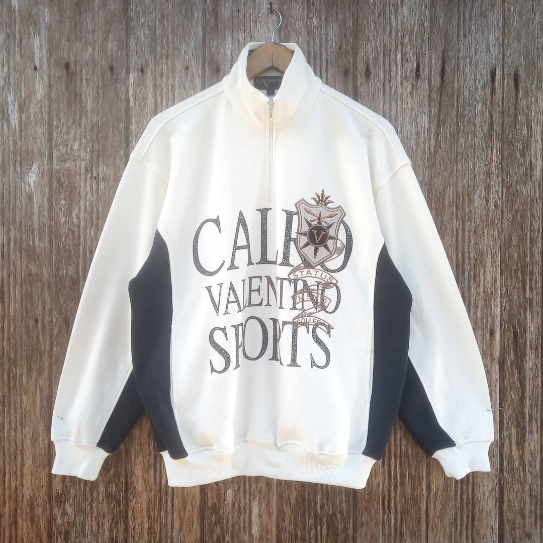 Rare!! Calro Valentino Sports Big Logo Valentino Half Zipper ...