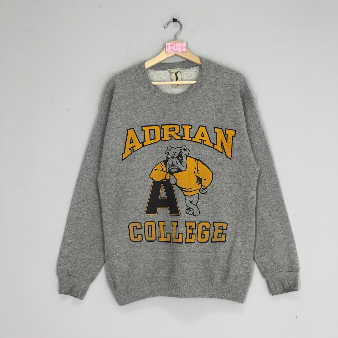 Vintage 90s Adrian College Sweatshirt Adrian Crewneck Gray Adrian ...