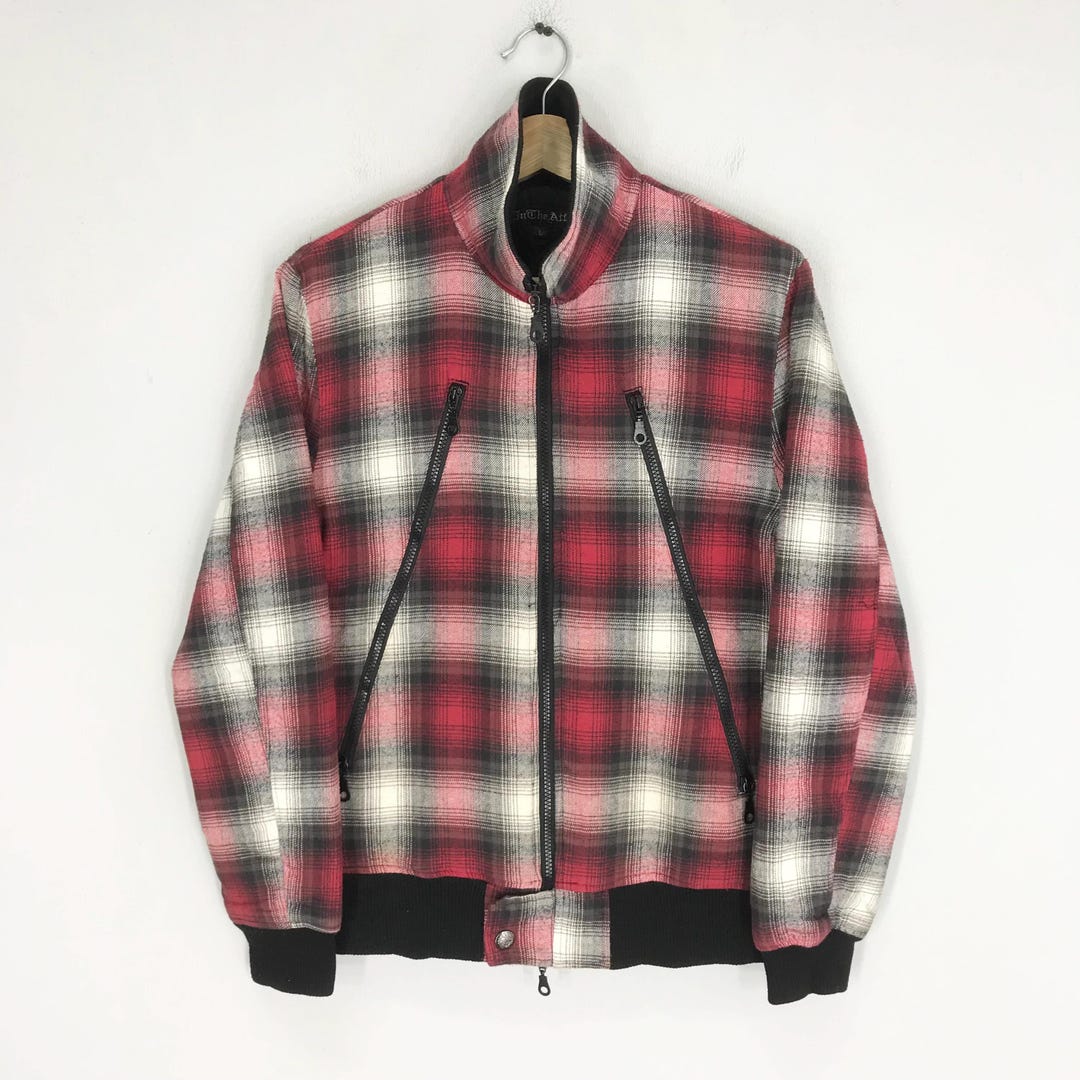 Vintage 90's Checkered Red Harrington Zipper Jacket Ladies Small Casual ...