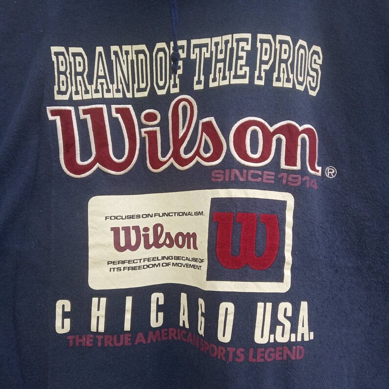Rare Wilson Big Logo Embroidery Style Wilson Sport Sweatshirts Size M ...