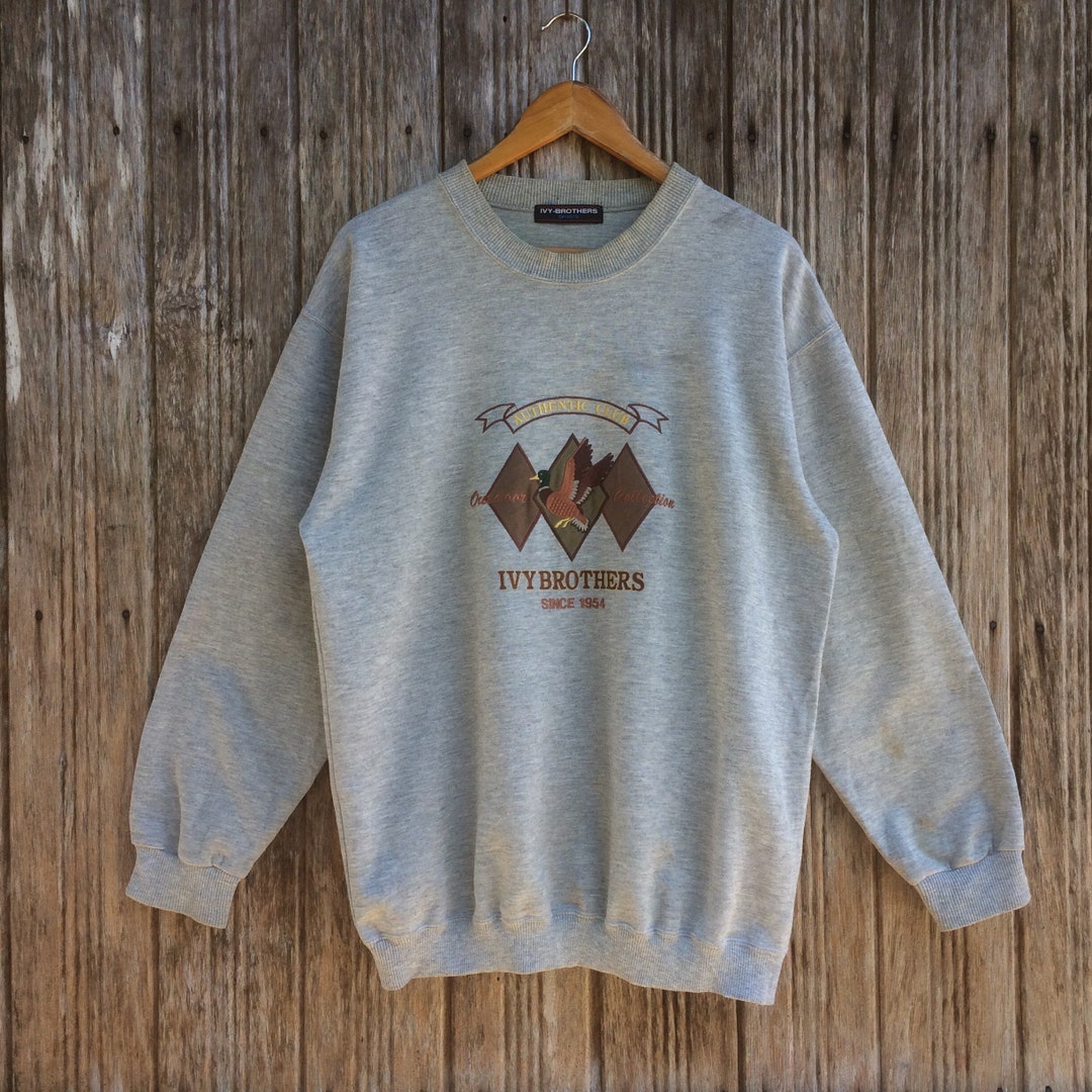 Rare!! IVY Brothers Sport Embroidery Logo Sweatshirts Unisex Medium ...