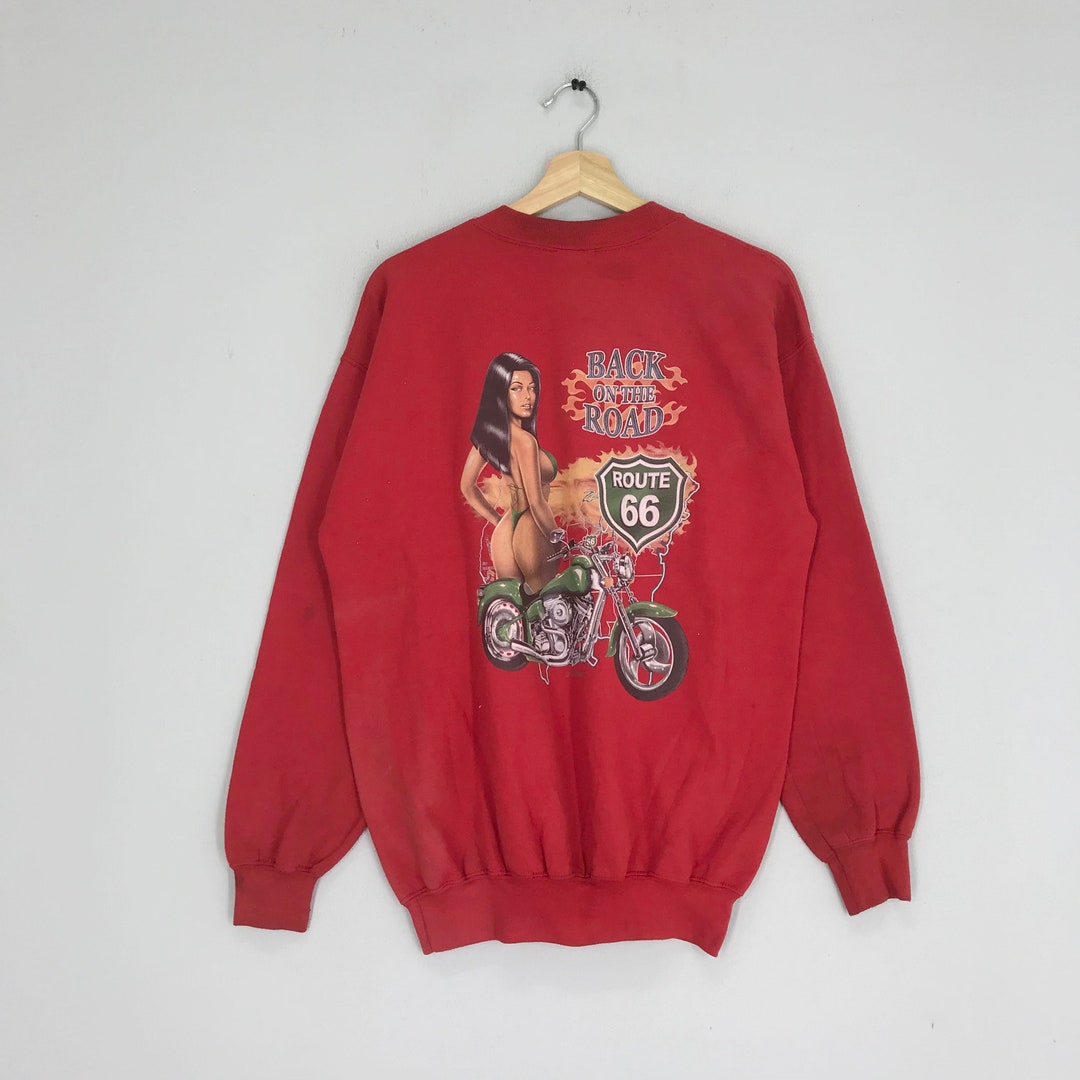 Vintage Route 66 Back to the Road Sweatshirt Route 66 Crewneck Red Big ...
