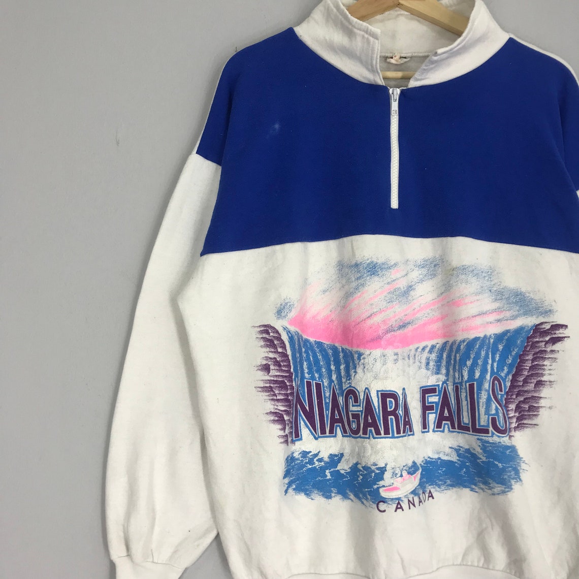 Vintage Niagara Falls Canada Sweater Half Zipper Sweatshirts Pullover ...