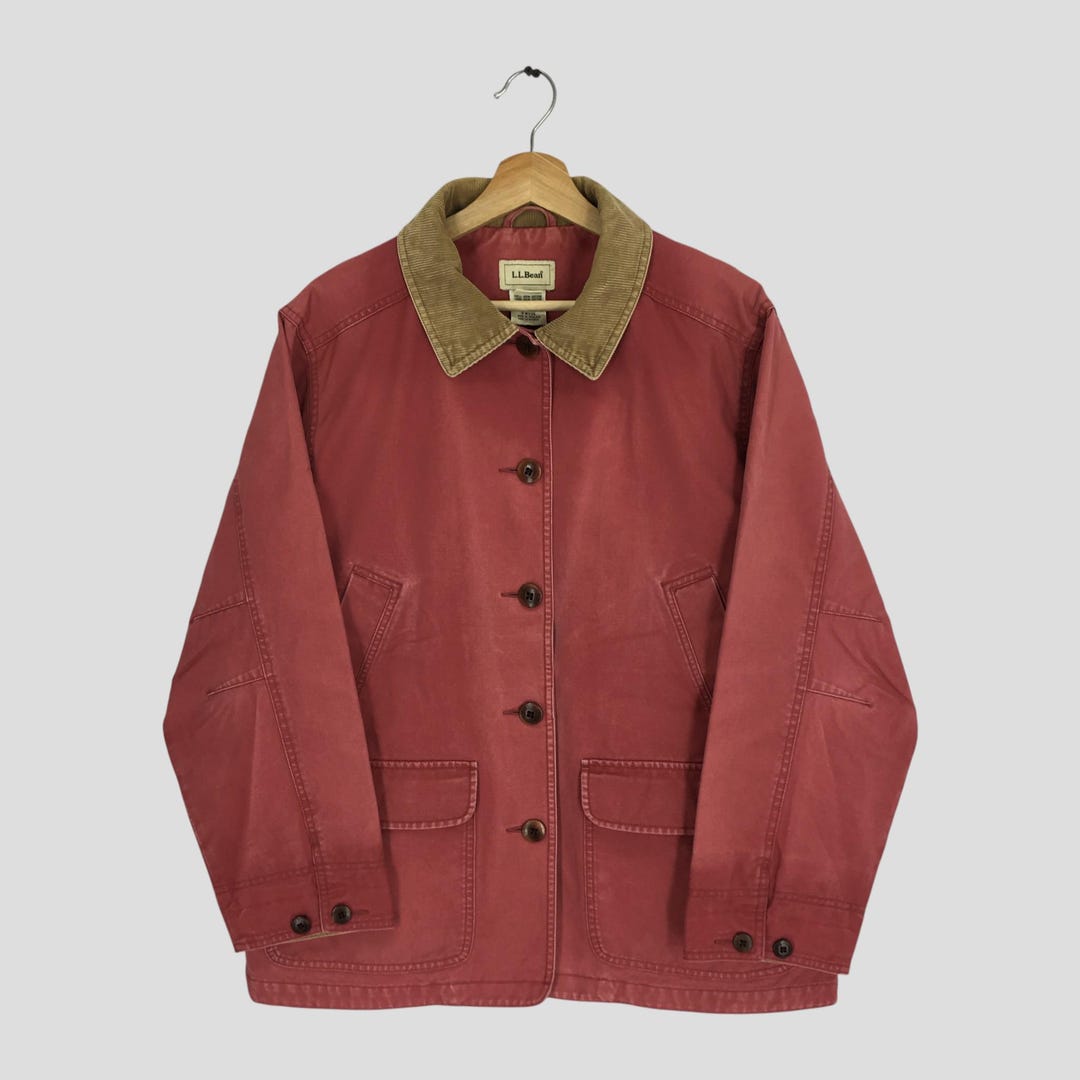 Vintage 90's LL Bean Detroit Four Pocket Workwear Faded Red Jacket LL ...