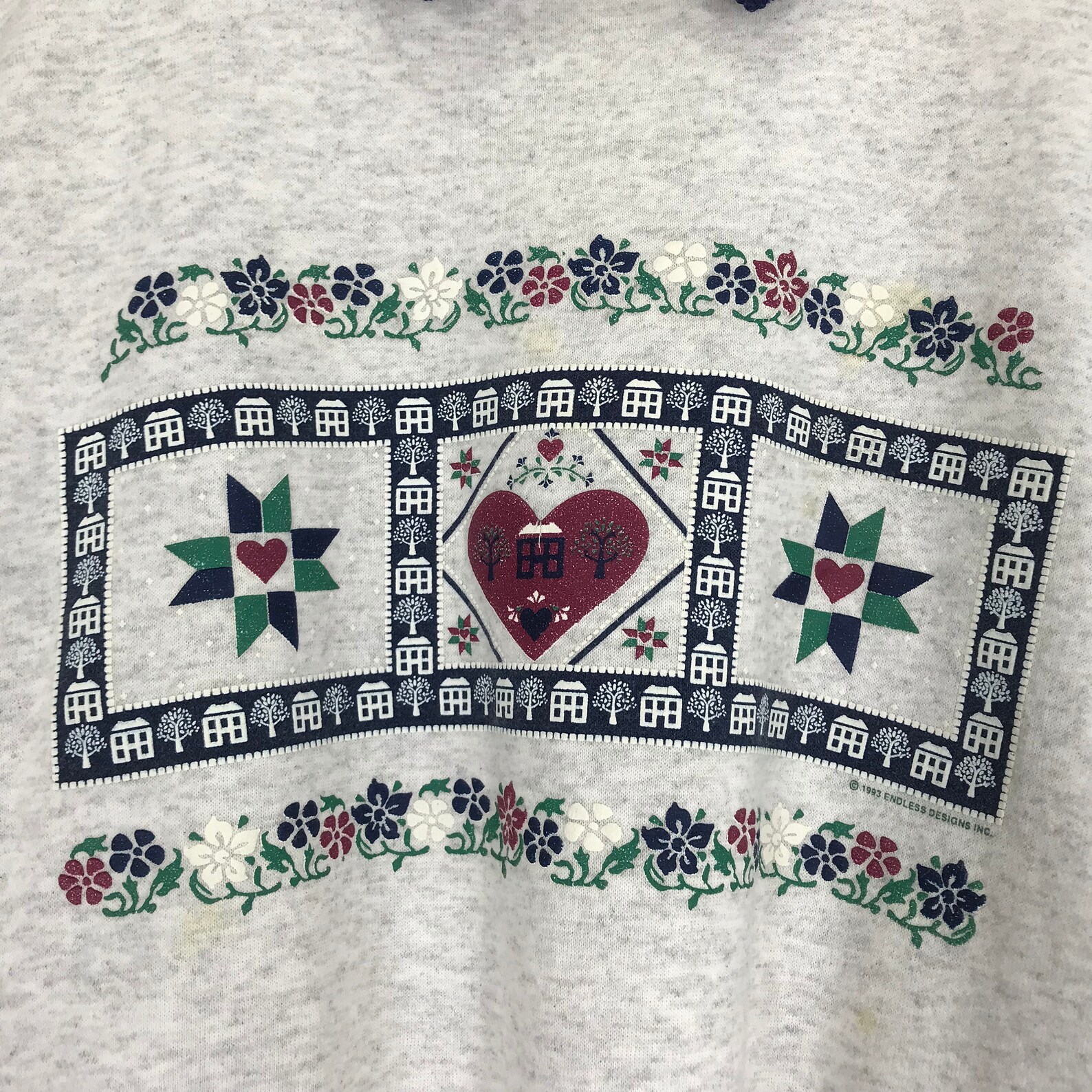 Vintage 1990s Endless Designs Graphic Art Floral Sweater - Etsy