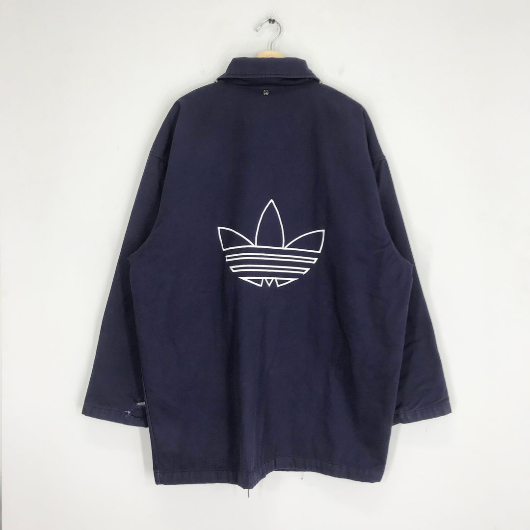 Vintage 90s Adidas Trefoil Blue Jacket Large Adidas Sportswear Double ...
