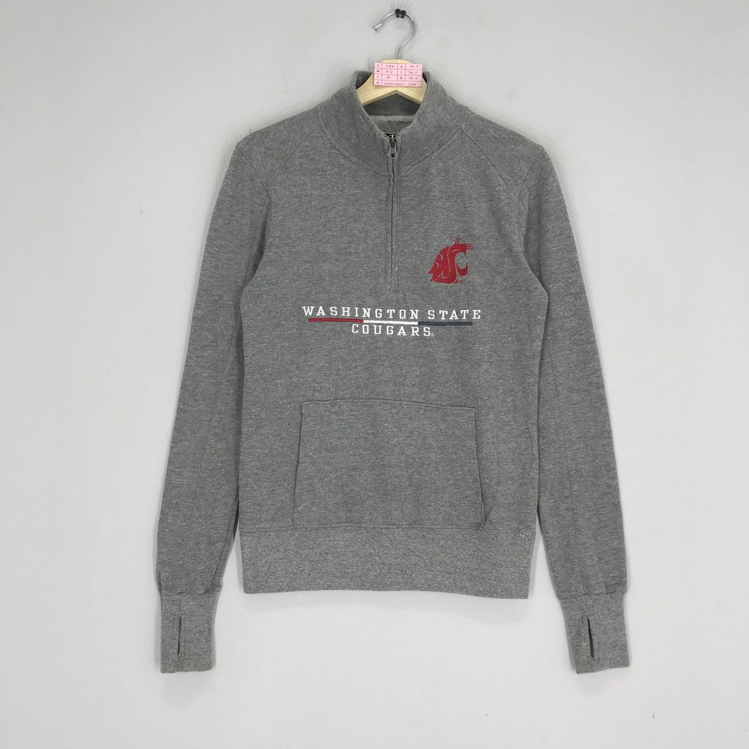 Vintage Washington State University Cougars WSU Sweater Gray Half ...