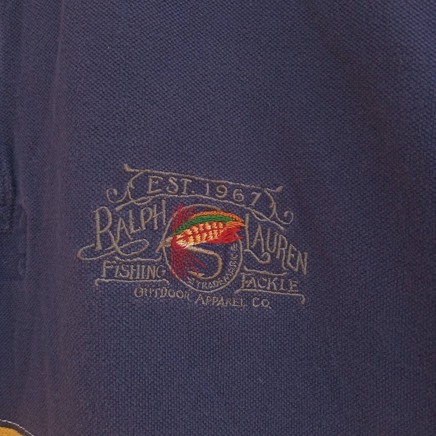 Vintage Polo by Ralph Lauren Fishing Tackle Polo Shirt Colourblock XL ...