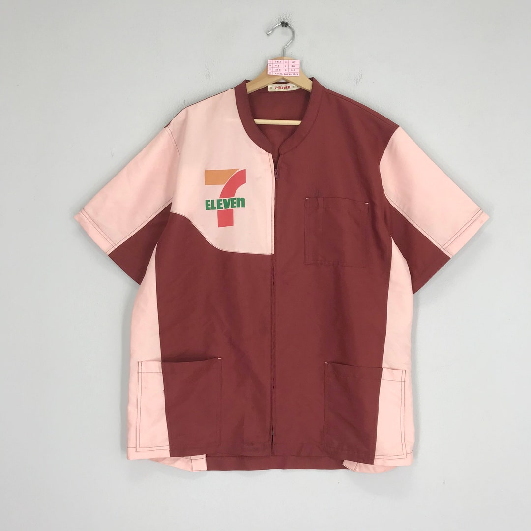 Vintage 7-eleven Workers Shirt Zipper Three Pocket 7 Eleven Convenience ...