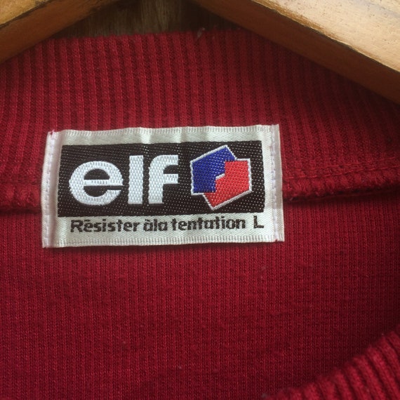 Rare!! ELF Motor Oil Embroidery Logo Sweatshirts Moto… - Gem