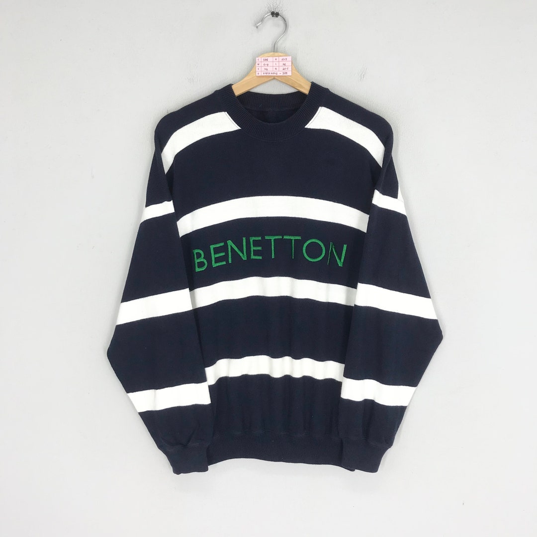 Vintage 90's Benetton Sweatshirt Benetton Sweater Big Stripes ...