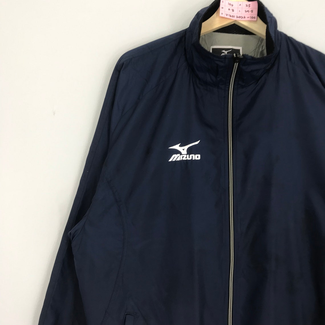 MIZUNO Sports Embroidery Logo Windbreaker Zipper Jacket Unisex Size L ...