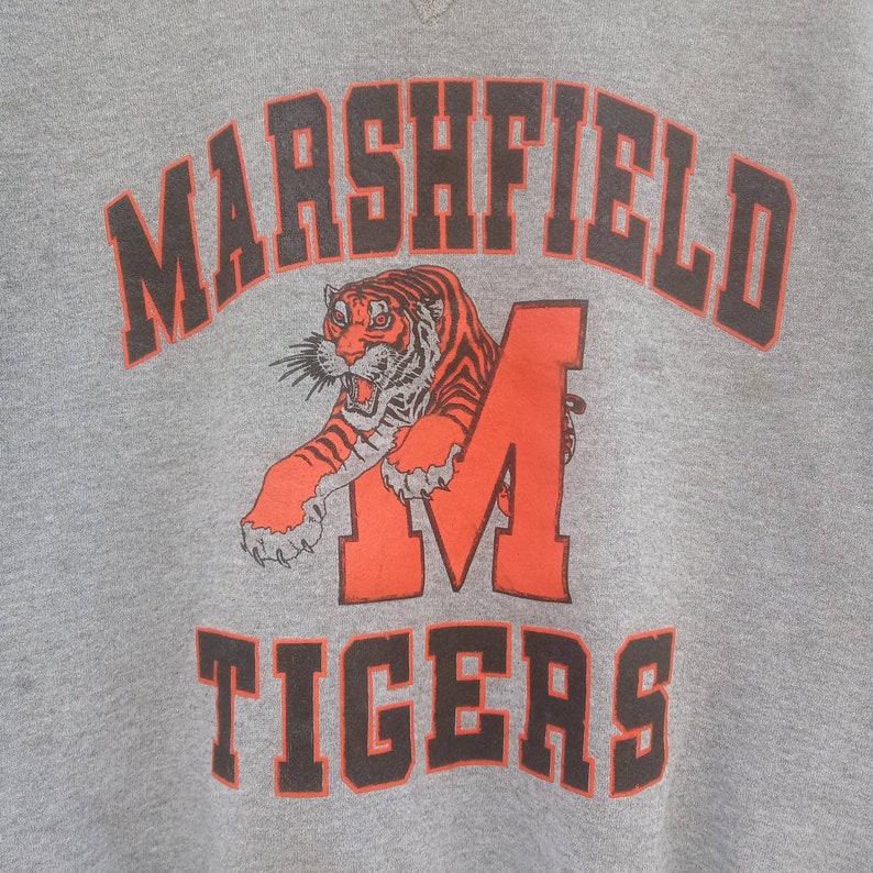 Vintage Marshfield Tigers Sport Big Logo Crewneck Sweatshirts - Etsy