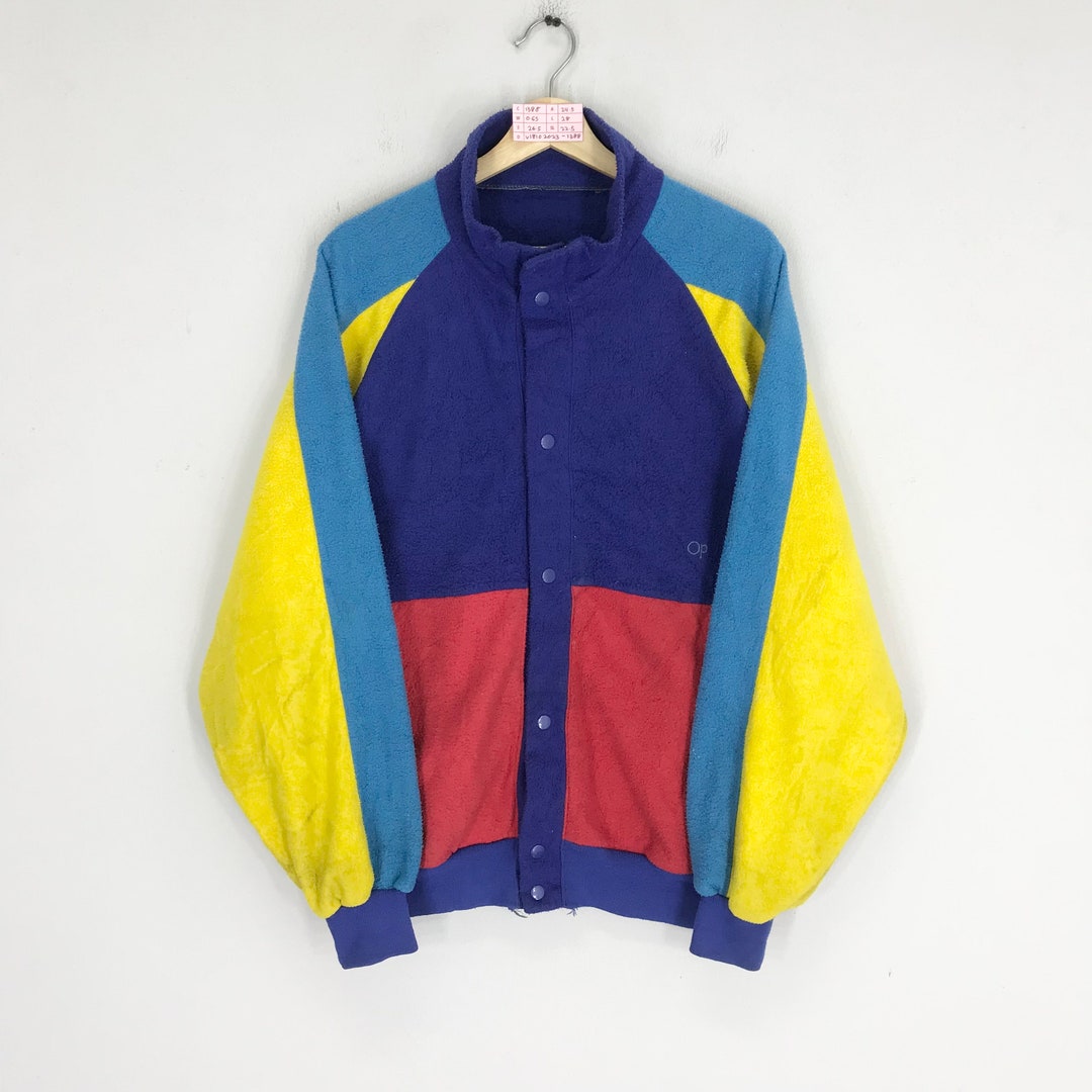 Vintage Ocean Pacific Surfer Sweater Jacket Colorblock Snap Button Down ...