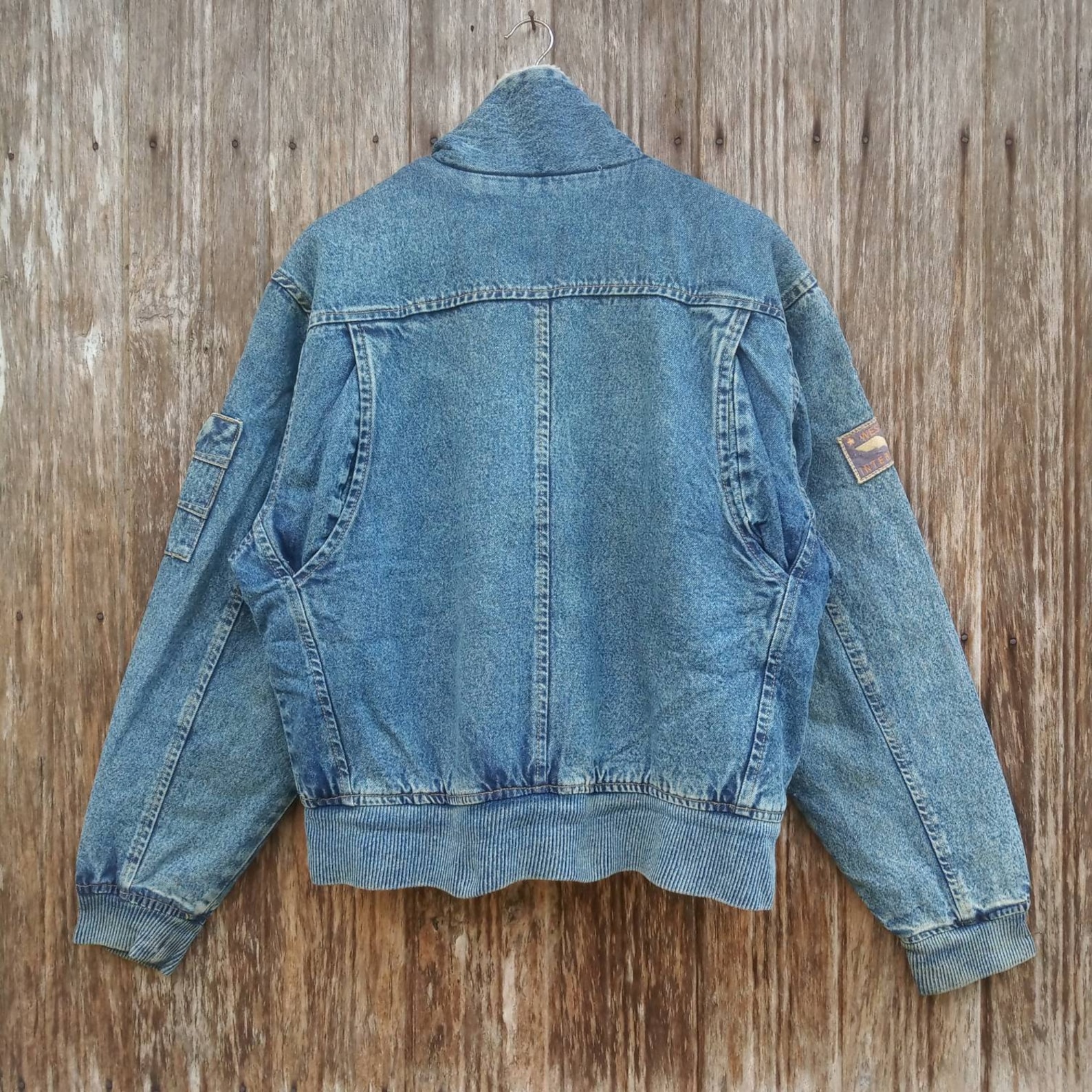 Vintage Bobson Denime Jeans Flight Jacket Tactical Pocket Style Jacket ...