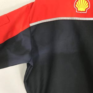Vintage Shell Uniform Worker Jacket Red Large Service Wear Shell Gas ...