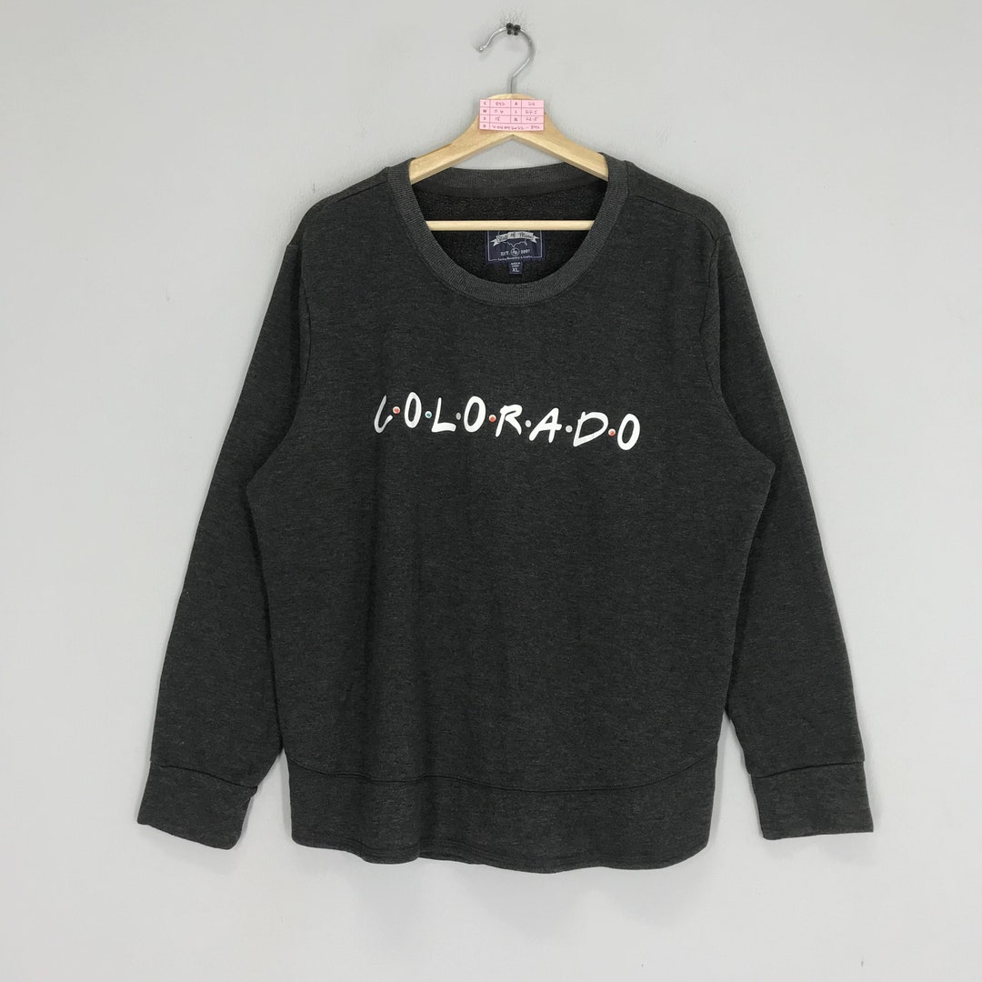 Vintage Colorado State Sweatshirts Dark Grey Colorado Spell Out Logo ...