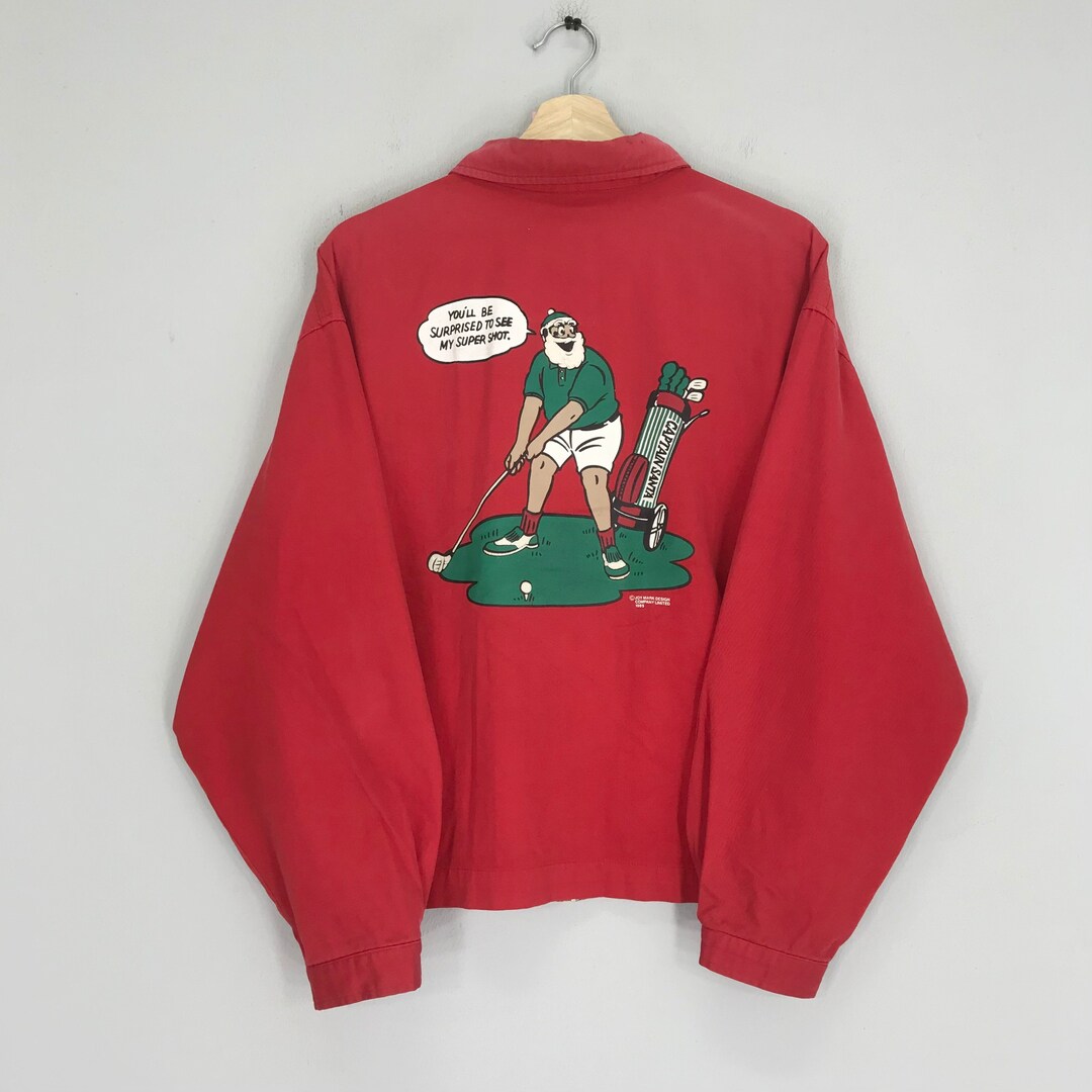 Vintage 90s Captain Santa Denim Jeans Harrington Jacket Three Pocket ...